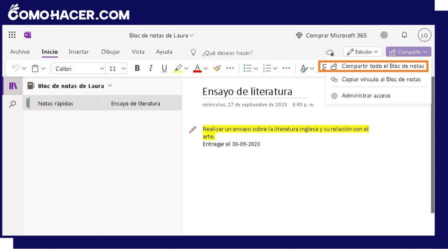 ¿Cómo compartir tareas y notas en Outlook? - Aprende a compartir tus ...